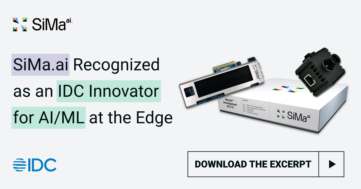 SiMa.ai Recognized as an IDC Innovator for AI/ML at the Edge